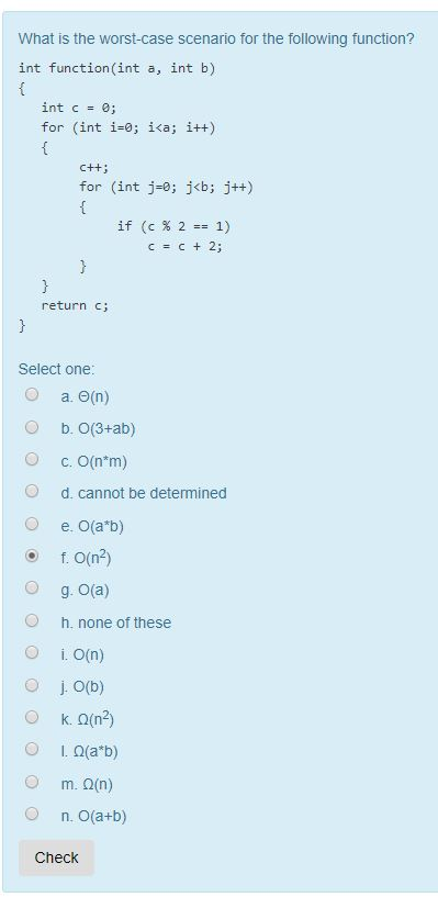 Solved What is the worst-case scenario for the following | Chegg.com