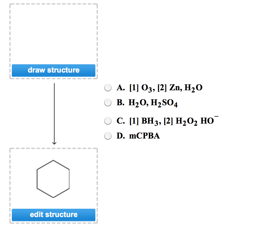 Solved 0 edit structure O A. mCPBA o C. HBr D. Br2, hv | Chegg.com