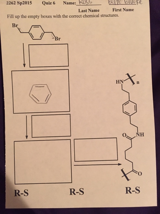 Solved Fill up the empty boxes with the correct chemical | Chegg.com