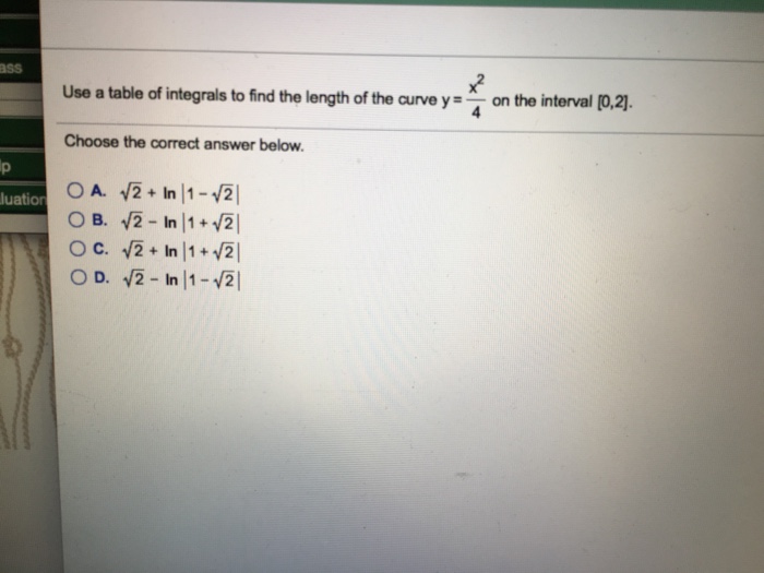 Solved Use a table of integrals to find the length of the | Chegg.com