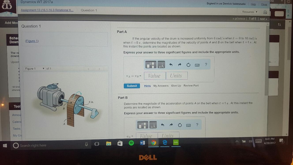 Solved If the angular velocity of the drum is increased | Chegg.com