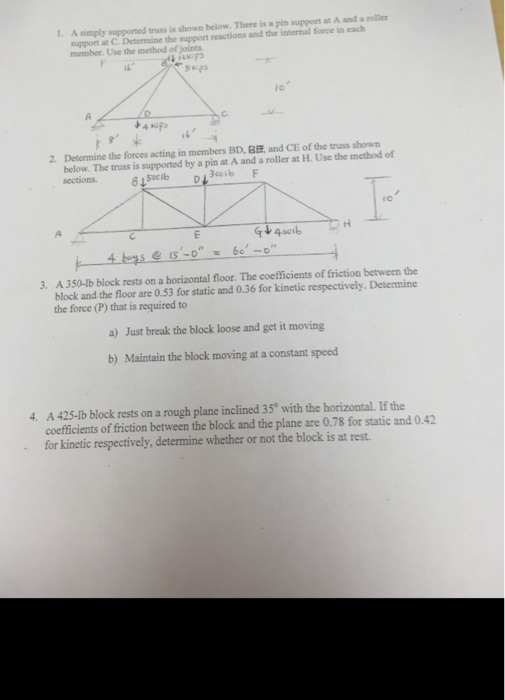 Solved A simply supported truss is shown below. There is a | Chegg.com