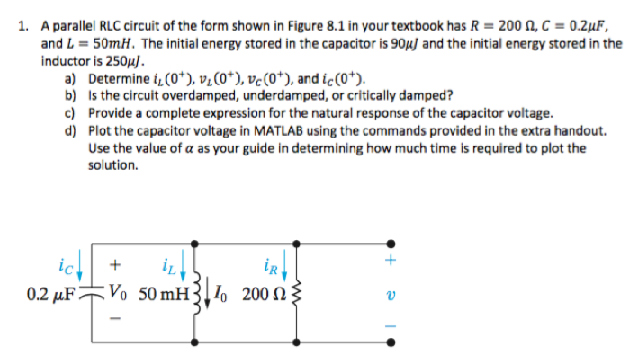 Solved A parallel RLC circuit of the form shown in Figure | Chegg.com