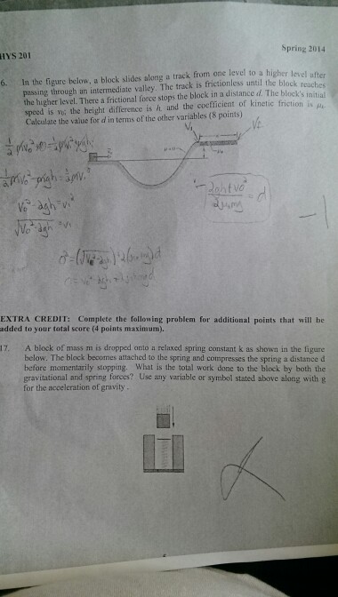6. In the figure below, a block slides along a track | Chegg.com