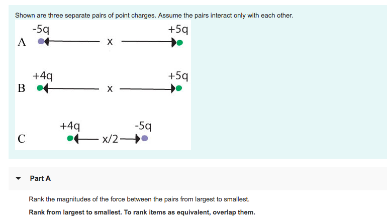 Solved Shown are three separate pairs of point charges. | Chegg.com