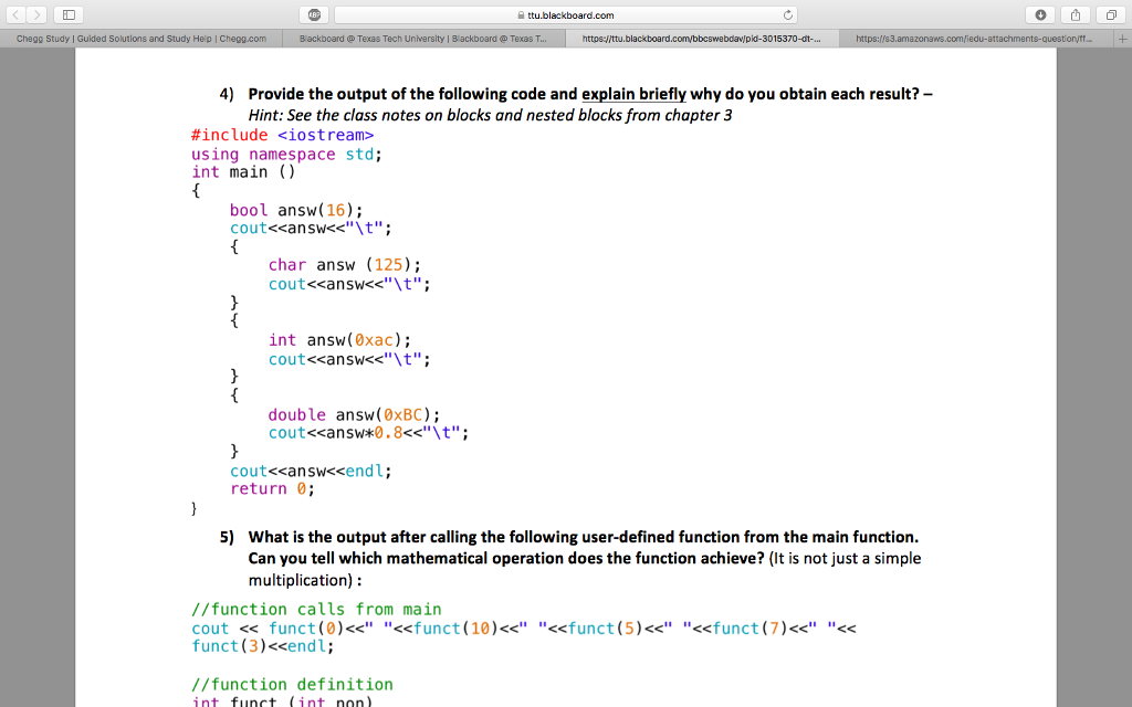 Solved Code in C++ and make sure your answer is clear and | Chegg.com