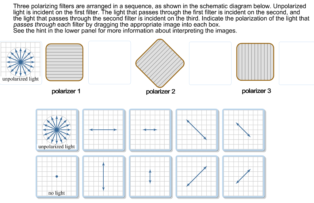 Solved Three polarizing filters are arranged in a sequence, | Chegg.com