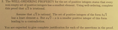 Solved 3. WELL ORDERING PROPERTY for the set of positive | Chegg.com
