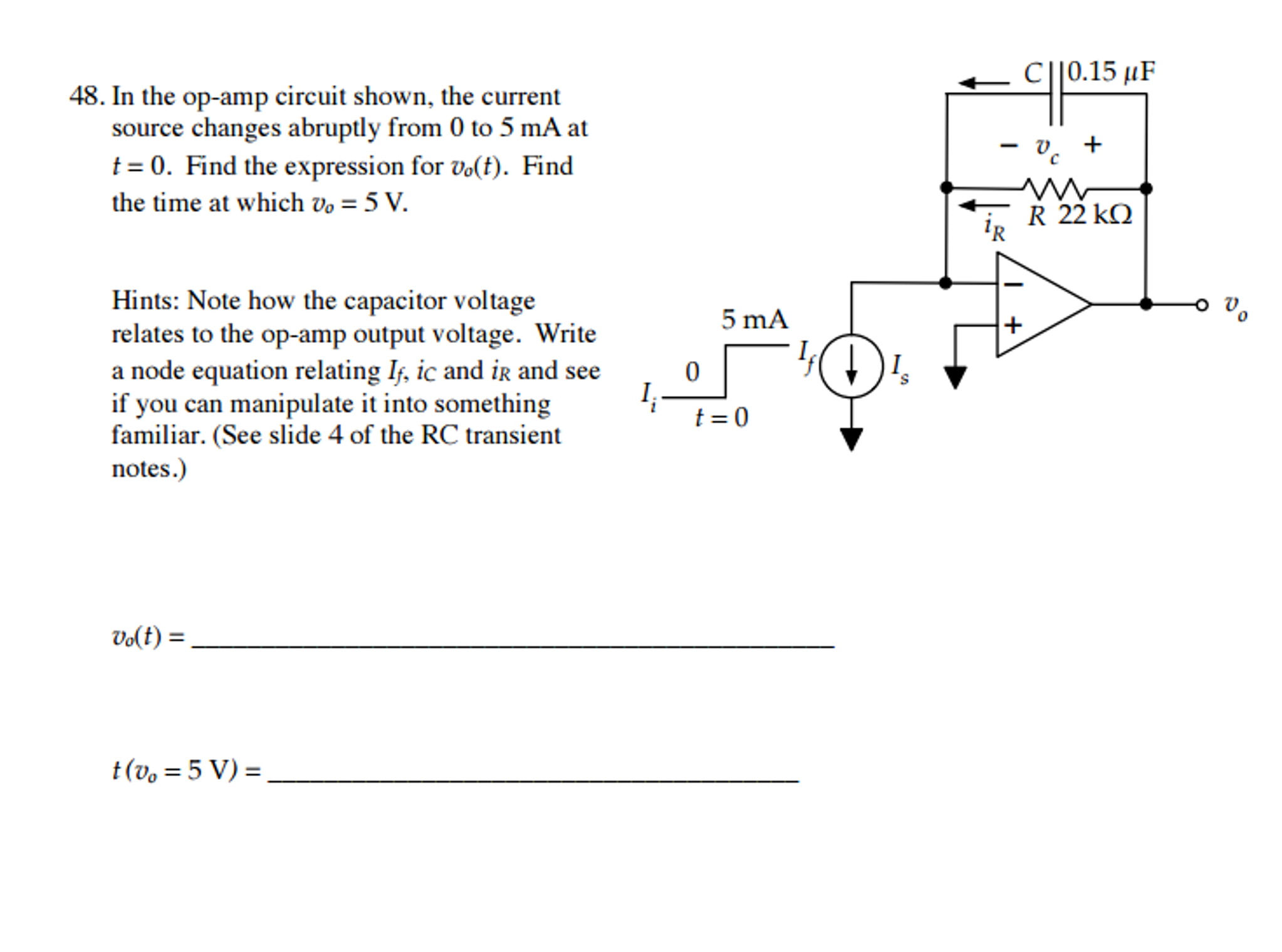 Solved In the op-amp circuit shown, the current source | Chegg.com