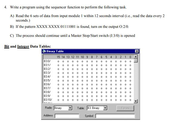 4. Write a program using the sequencer function to | Chegg.com