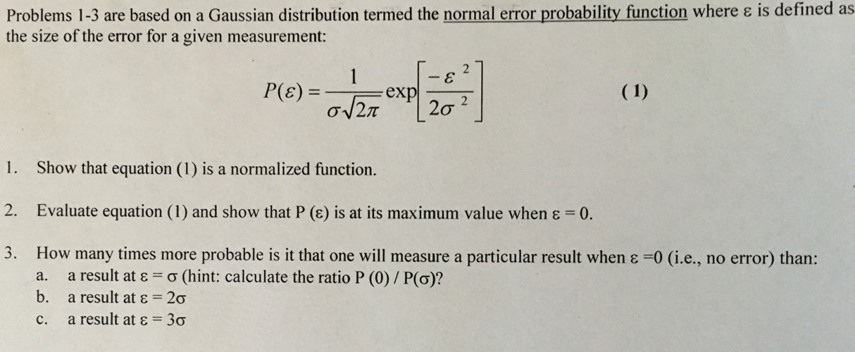 Solved Problems 1-3 are based on a Gaussian distribution | Chegg.com