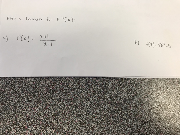 Solved Find a formula for f^-1(x); f(x)=x+1/x-1 f(x)= | Chegg.com