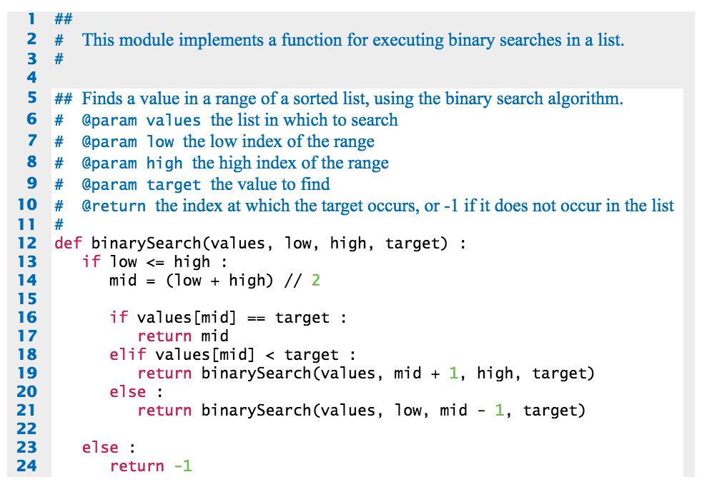 Solved P12 14 Implement The Binarysearch Function From