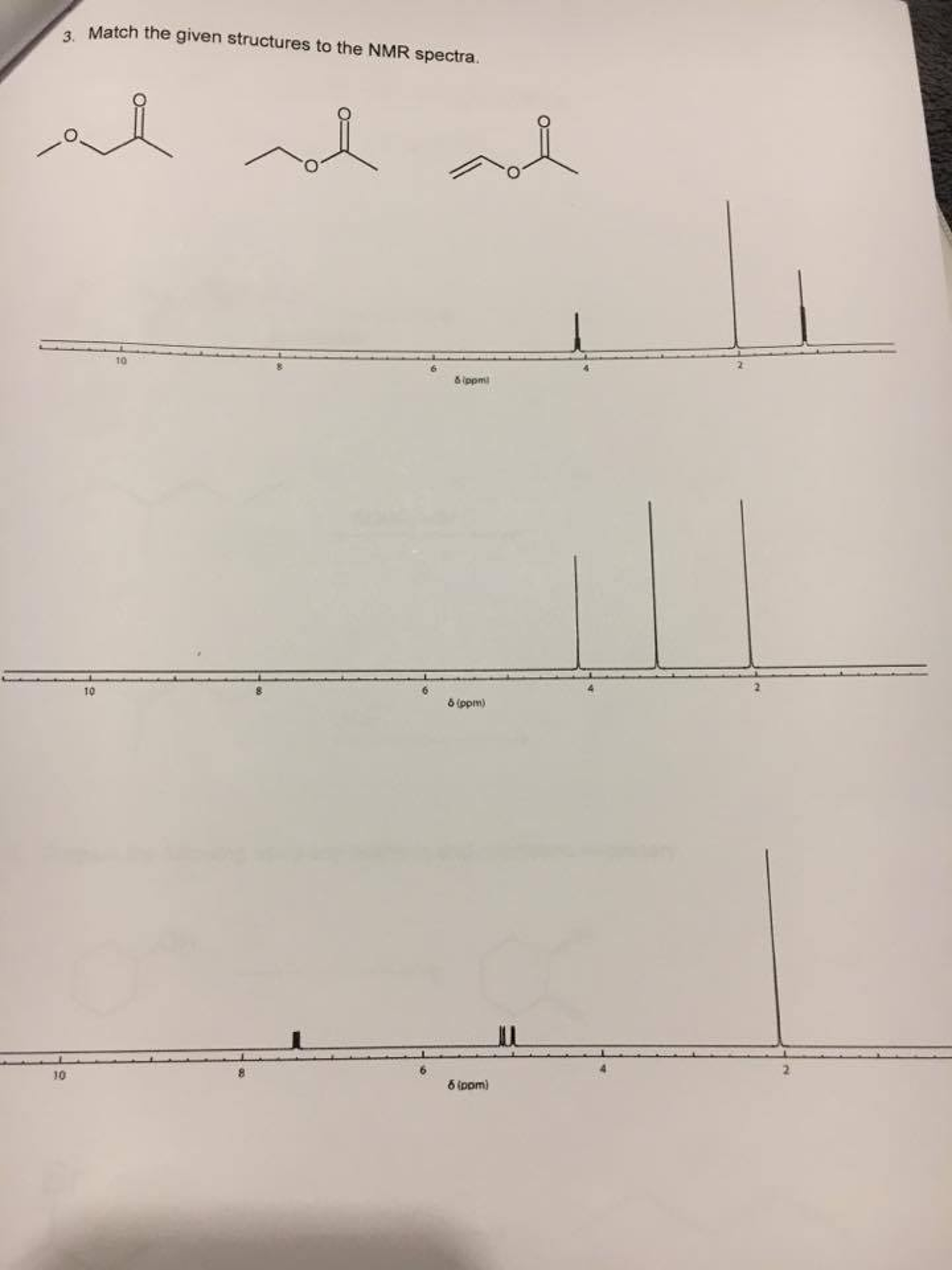 Solved Match the given structures to the NMR spectra and | Chegg.com