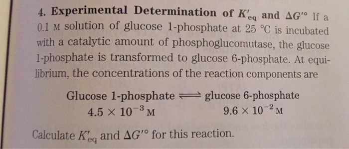 Solved Experimental Determination of K'_eq and delta G' | Chegg.com