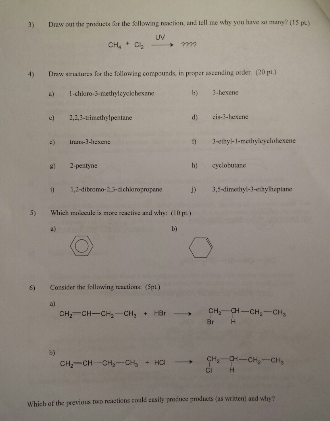 Solved If you know how to do any of these please help! 15pt | Chegg.com