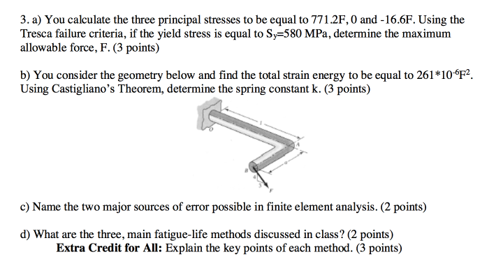 Solved a) You calculate the three principal stresses to be | Chegg.com