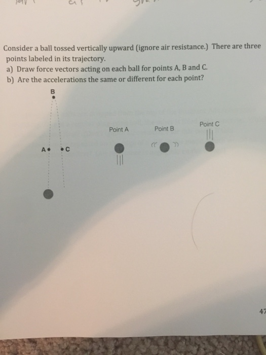 Solved Consider a ball tossed vertically upward (ignore air | Chegg.com