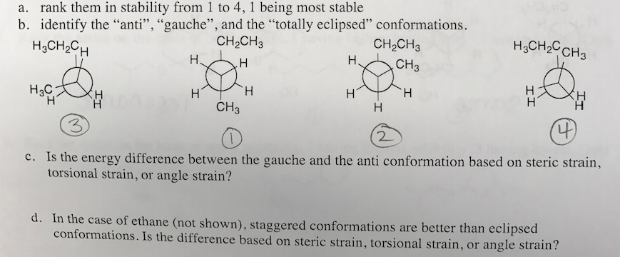 Solved a. rank them in stability from 1 to 4, 1 being most | Chegg.com