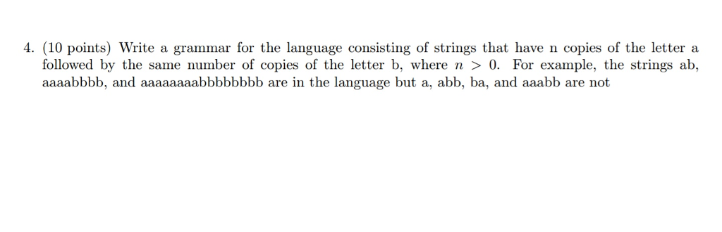 Solved Write a grammar for the language consisting of | Chegg.com