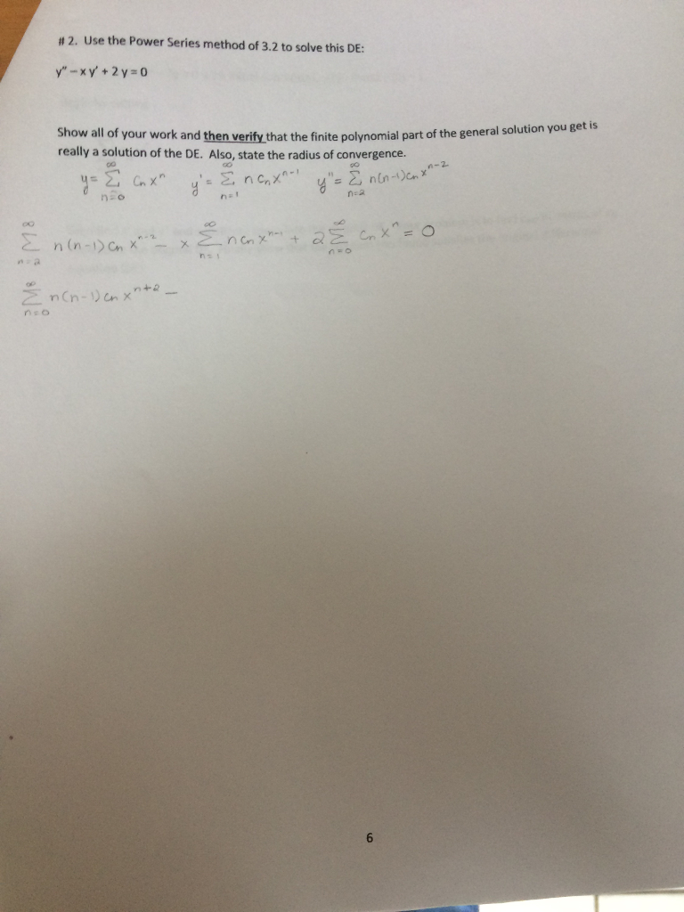 Solved Use the Power Series method of 3.2 to solve this DE: | Chegg.com