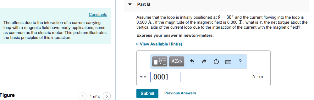 Solved Part B Constants Assume that the loop is initially | Chegg.com