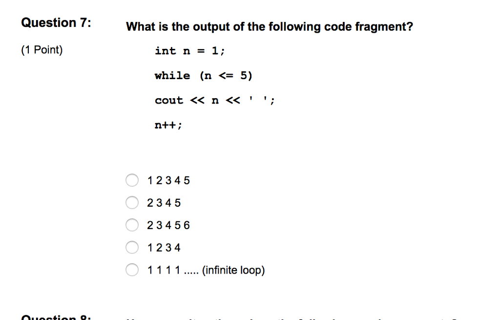 Solved Question 7: What is the output of the following code | Chegg.com