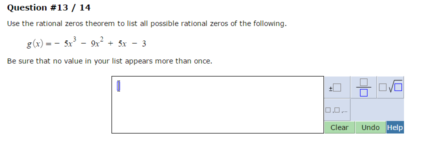Solved Use the rational zeros theorem to list all possible | Chegg.com