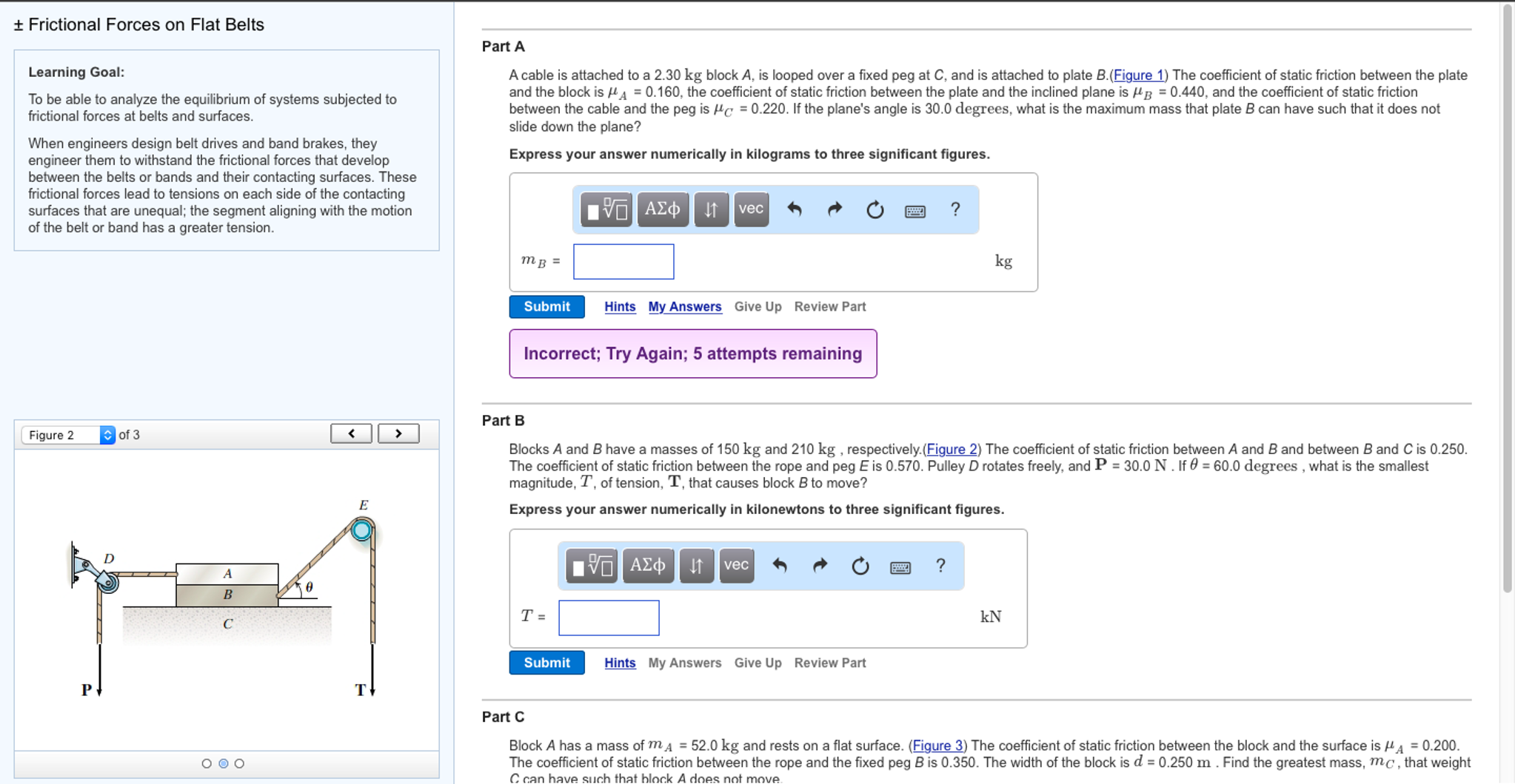 t Frictional Forces on Flat Belts Learning Goal: To | Chegg.com
