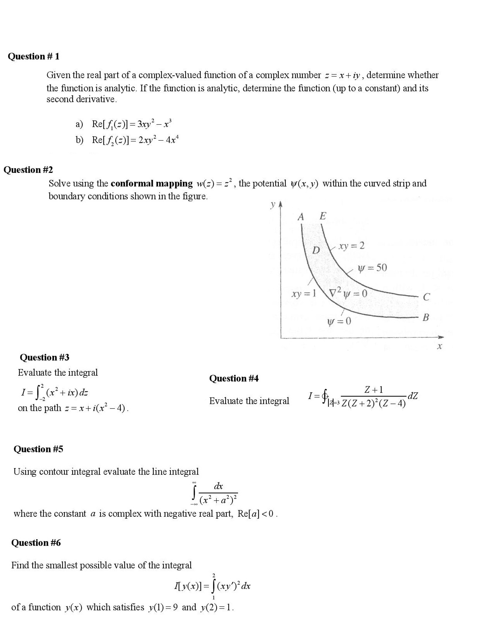Solved Given the real part of a complex-valued function of a | Chegg.com