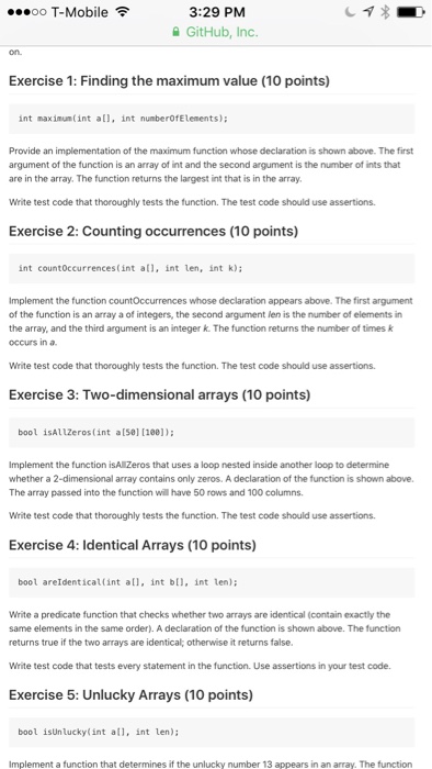 Solved int maximum(int a[], int numberOfElements); Provide | Chegg.com