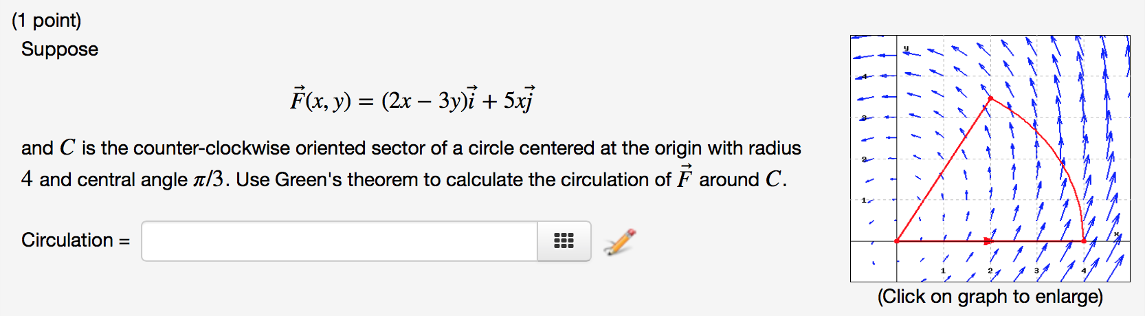Solved (1 point) Suppose and C is the counter-clockwise | Chegg.com