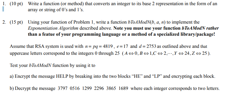 Solved Write a program in C or java that executes the | Chegg.com