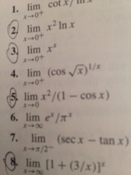 Solved evaluate lim x->0+ (cos(x^(1/2)))^(1/x) Evaluate lim | Chegg.com