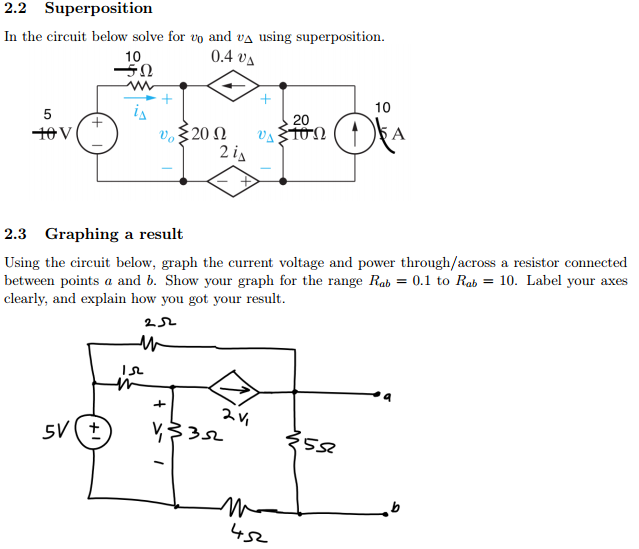 Solved In the circuit below solve for v_0 and v_Delta using | Chegg.com