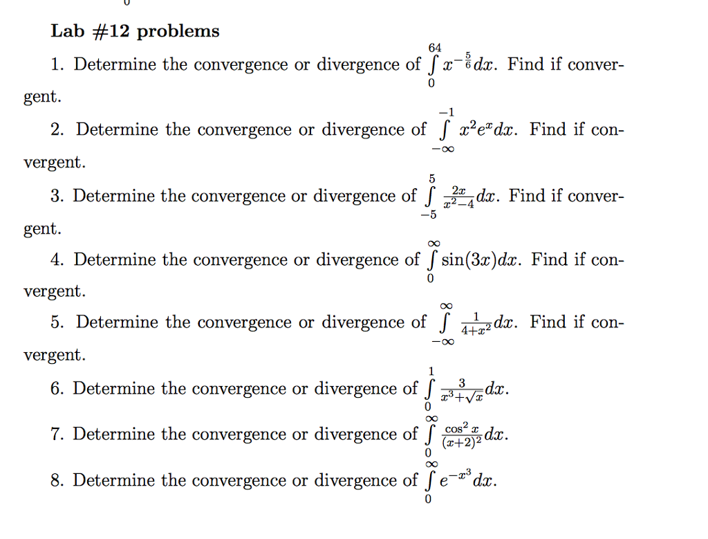 Solved Determine the convergence or divergence of | Chegg.com