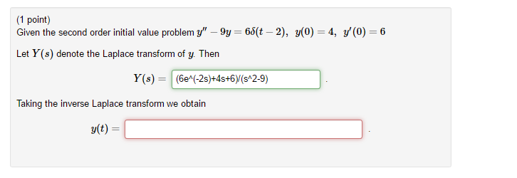 Solved Given the second order initial value problem y" - 9y | Chegg.com