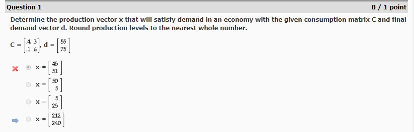 Solved Determine the production vector x that will satisfy | Chegg.com