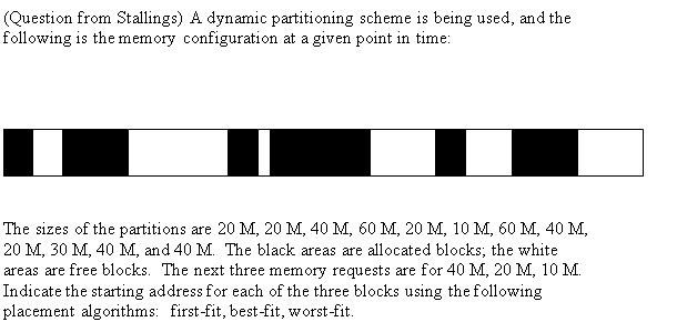 Solved Question From Stallings A Dynamic Partitioning