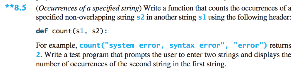 Solved Python Programming Occurrences Of A Specified