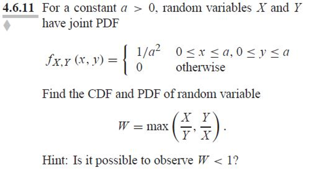 Solved For a constant a > 0, random variables X and Y have | Chegg.com