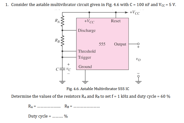 Solved Consider the astable multivibrator circuit given in | Chegg.com