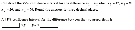 Solved Construct the 95% confidence interval for the | Chegg.com
