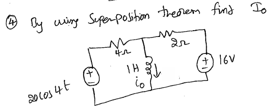 Solved By using Superposition theorem find I_o | Chegg.com