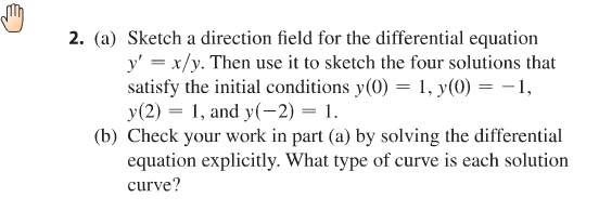 Solved 2. (a) Sketch a direction field for the differential | Chegg.com