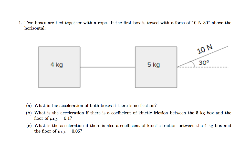 Solved Two boxes are tied together with a rope. If the first | Chegg.com