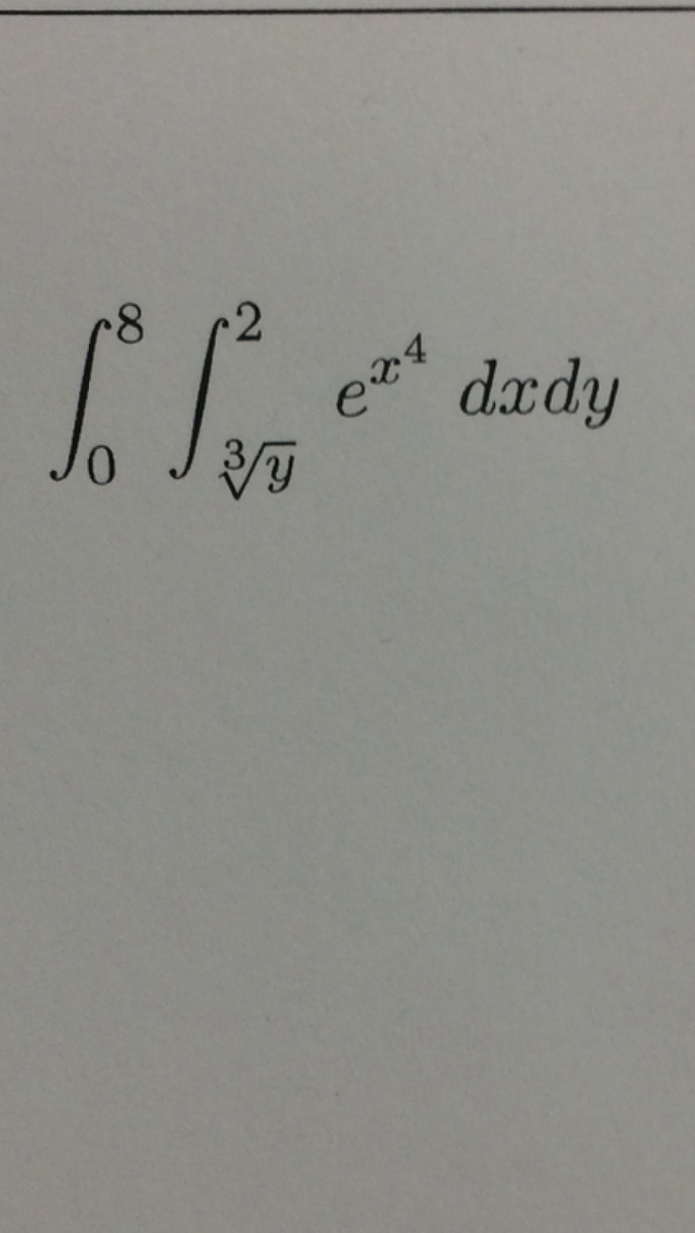 Solved evaluate this double integral Double integrate e^x^4 | Chegg.com Solved evaluate this double integral Double integrate e^x^4 | Chegg.com