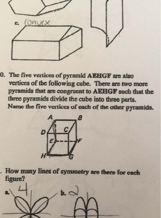 Solved The five vertices of pyramid AEHGF are also vertices | Chegg.com