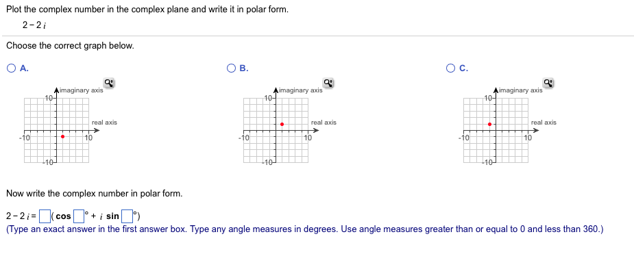 Solved Plot the complex number in the complex plane and | Chegg.com