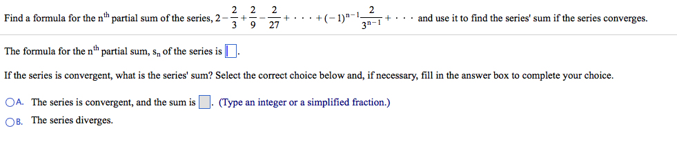 Solved Find a formula for the nth partial sum of the series, | Chegg.com